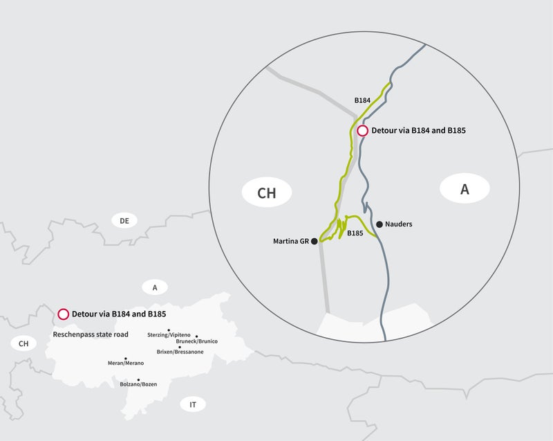 Reschenpass/Passo Resia traffic diversion